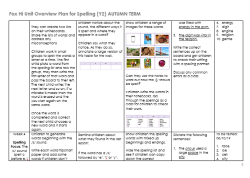 YEAR 2 SPELLING PLAN - AUTUMN TERM - 13 WEEKS - DAILY LESSONS ...