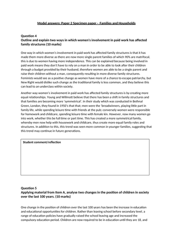 AQA A Level Sociology Model Answers | Teaching Resources