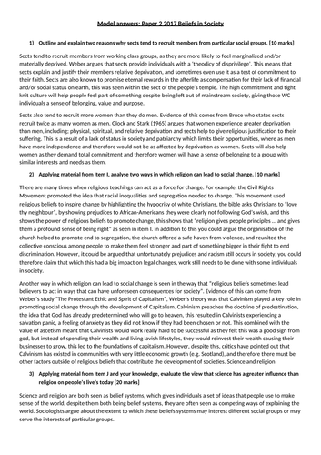 AQA A Level Sociology Model Answers | Teaching Resources
