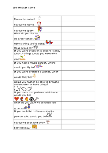 Welcome Back Icebreaker KS2 | Teaching Resources