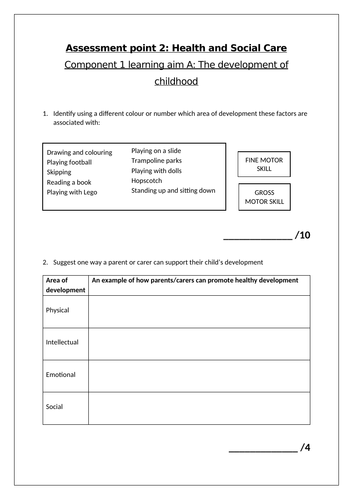 Level 2 BTEC Health and Social Care New Spec 2022 - Component 1 ...