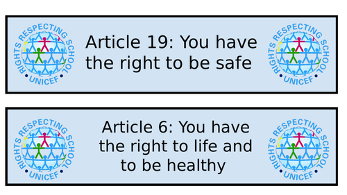 UNICEF Rights Respecting articles for displays | Teaching Resources