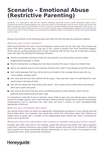 Safeguarding Scenario Training Pack | Teaching Resources