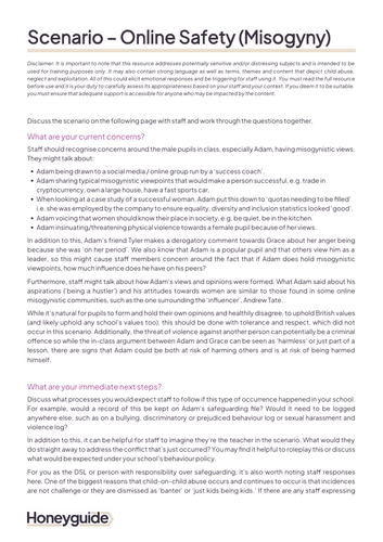 Safeguarding Scenario Training Pack | Teaching Resources