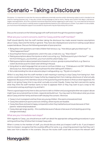 Safeguarding Scenario Training Pack | Teaching Resources