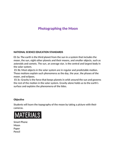 Astronomy Taking pictures of the moon with your i phone Middle School ...