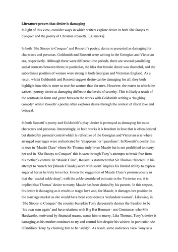 OCR A-Level Rossetti and She Stoops to Conquer A* bundle | Teaching ...