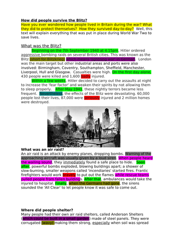 Blitz World War Two non fiction text Year 6 WAGOLL | Teaching Resources