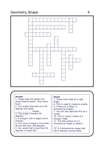 Mathematics vocabulary - Crosswords_KS3 | Teaching Resources