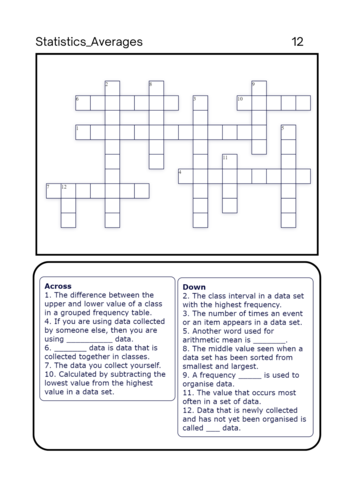 Mathematics vocabulary - Crosswords_KS3 | Teaching Resources