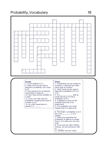 Mathematics vocabulary - Crosswords_KS3 | Teaching Resources