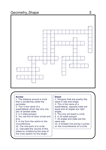 Mathematics vocabulary - Crosswords_KS3 | Teaching Resources