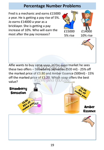 Percentages Workbook Level 1 Maths Functional Skills | Teaching Resources