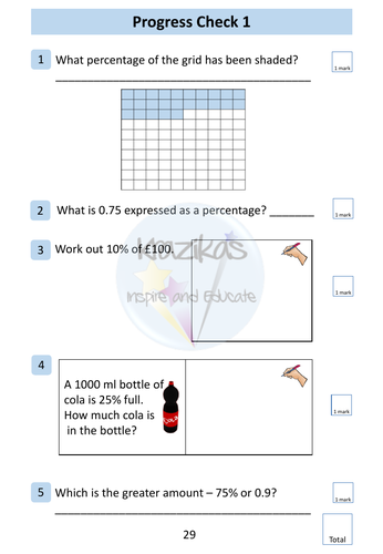 Percentages Workbook Level 1 Maths Functional Skills | Teaching Resources