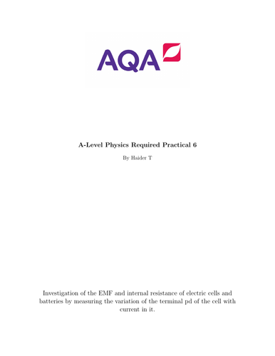 AQA A-Level Physics Required Practical 6 | Teaching Resources AQA A-Level Physics Required Practical 6 | Teaching Resources