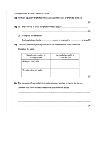 Photosynthesis | Teaching Resources