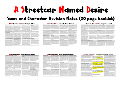 A Streetcar Named Desire A/A* Revision Notes | Teaching Resources