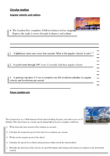 OCR A Physics Circular Motion ppt and handout | Teaching Resources