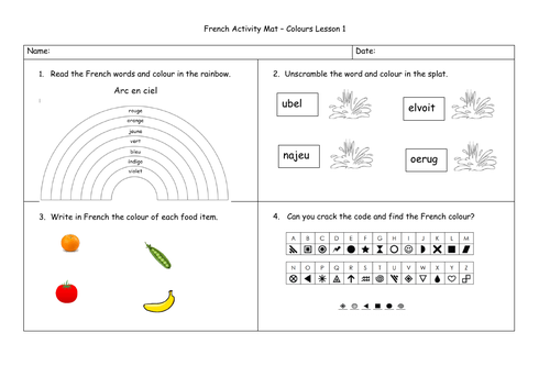 KS2 French Colours and Clothing - Lesson 1 Common Colours | Teaching ...
