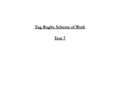 Tag Rugby Schemes of Work | Teaching Resources