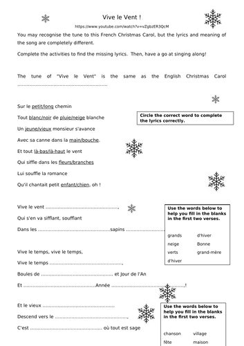 French Christmas lesson (enough for 2/3 lessons) | Teaching Resources