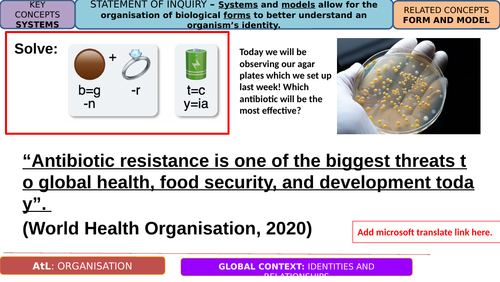 Outstanding MYP Biology lesson Antibiotics, Bacteria, Viruses ...
