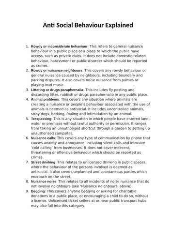 Anti-Social Behaviour PSHE | Teaching Resources