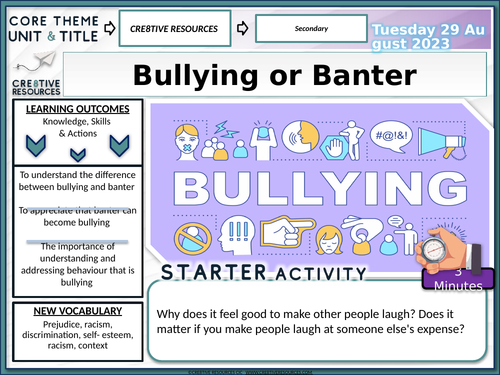 Is it Banter or Bullying PSHE | Teaching Resources