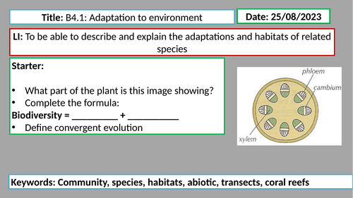 IB Biology: B4.1 Adaptation to environment (first exams in 2025 ...