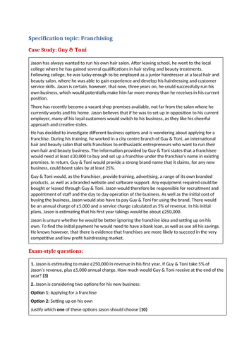 Franchising (Lesson 22 & 23) - GCSE Business | Teaching Resources