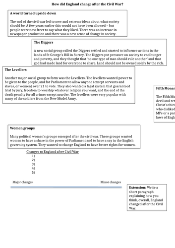 English Ciivl War - The Rump Parliament creation | Teaching Resources