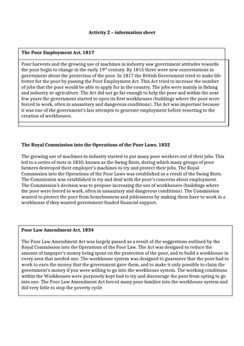 Industrial Revolution - The Poor Laws | Teaching Resources