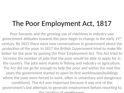 Industrial Revolution - The Poor Laws | Teaching Resources