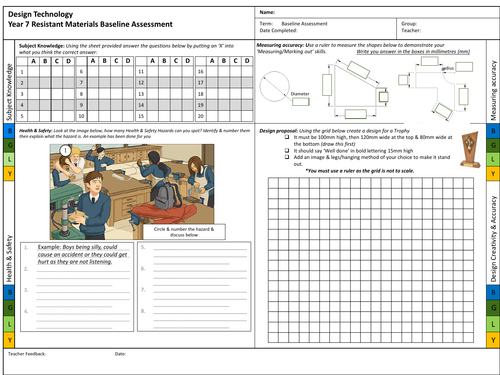 DT KS3 Resistant Materials Baseline Assessment, Presentation & Peer ...