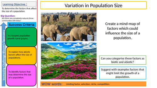Variation in Population Size - Competition and Predation - Oxford AQA A ...