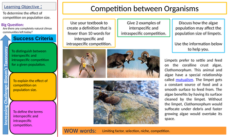 Variation in Population Size - Competition and Predation - Oxford AQA A ...
