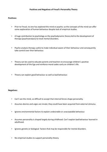 Access to HE: Psychology: Psychodynamic model of personality - id, ego ...
