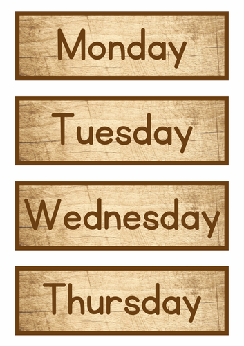 Days of the week wooden background | Teaching Resources