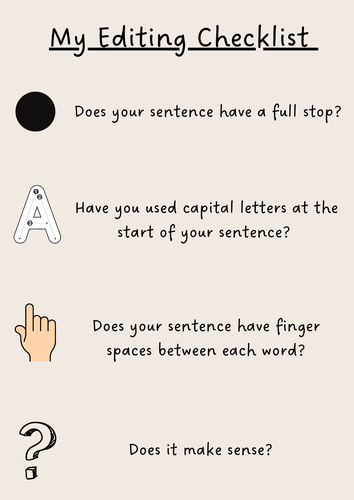 Writing editing checklist & bookmarks - Neutral | Teaching Resources