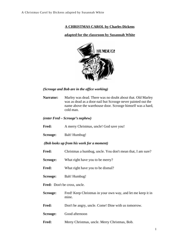 A Christmas Carol - short performance script of the novel for the ...