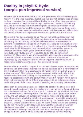 Jekyll & Hyde grade 9 essay - "Duality" | Teaching Resources