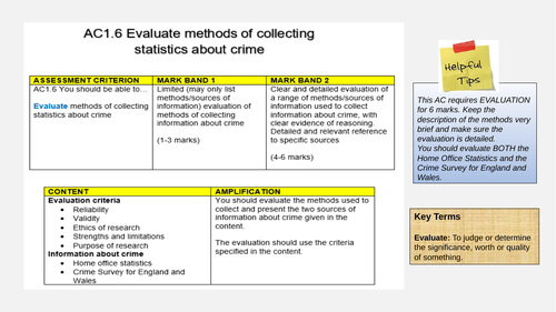 CL3 Criminology Unit 1 All AC's Student Booklet and Teacher PowerPoints | Teaching Resources