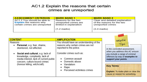 CL3 Criminology Unit 1 All AC's Student Booklet and Teacher PowerPoints | Teaching Resources