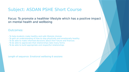 ASDAN PSHE Short Course (Module 1) | Teaching Resources