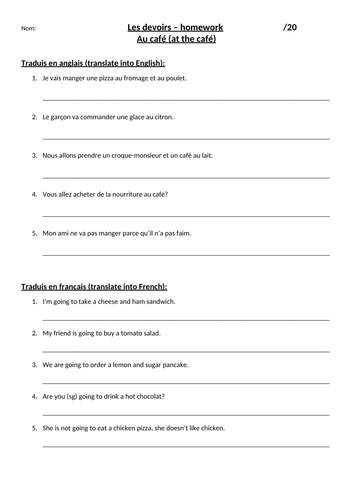 YEAR 7 FRENCH - UNITÉ 5 BON APPÉTIT | Teaching Resources