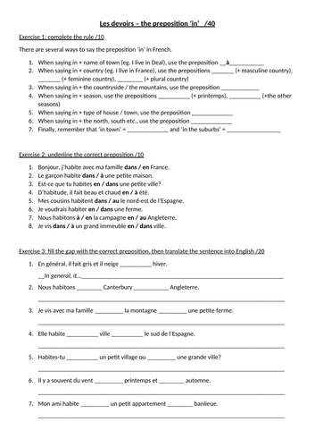 YEAR 7 FRENCH - UNITÉ 6 CHEZ MOI | Teaching Resources