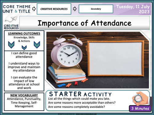 Attendance + Punctuality in School & Work | Teaching Resources
