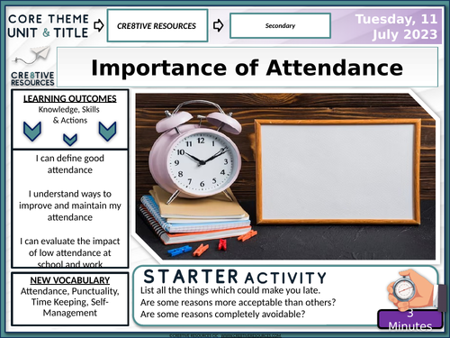 Attendance + Punctuality in School & Work | Teaching Resources
