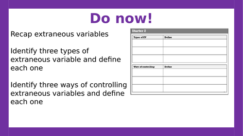 AQA GCSE Psychology: Types of Experiment. (Lesson 3 of Research Methods ...