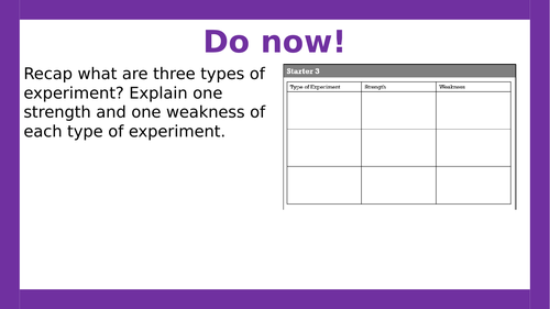AQA GCSE Psychology: Experimental Design. (Lesson 4 of Research Methods ...